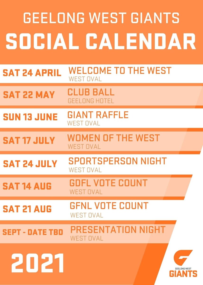 2021 EVENTS | Geelong West Giants