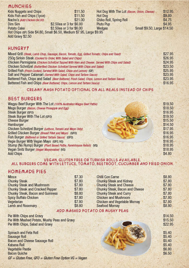 Menu | THE OUTPOST CAFE